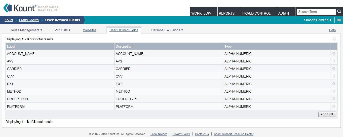 Magento Store Risk Assessment and Fraud Detection using Kount's (UDF)